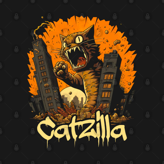 Kaiju Cat Monster - Catzilla - Catzilla - T-Shirt | TeePublic