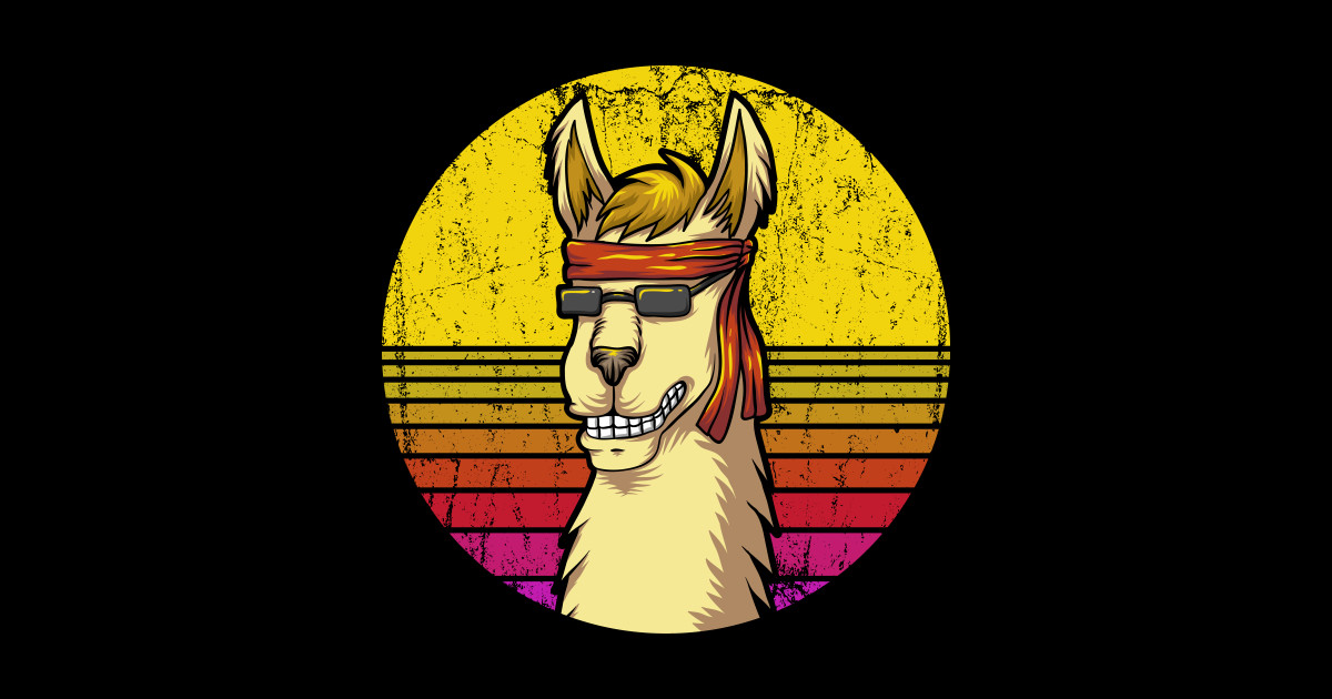 retro llama design - Llama Lover - Sticker | TeePublic