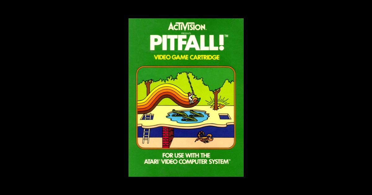 Classic 8-Bit Video Game Box Art - Pitfall! - Video Game - Sticker | TeePublic