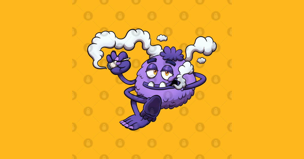 Chilling Fluffy Monster Smoking A Joint - Monster Smoking A Joint - T ...
