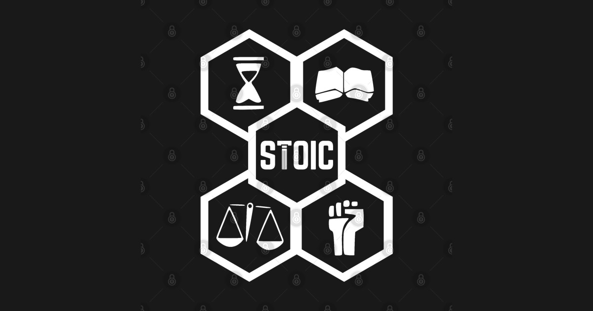 The 4 Stoic Virtues (Crest) - Stoicism - T-Shirt | TeePublic