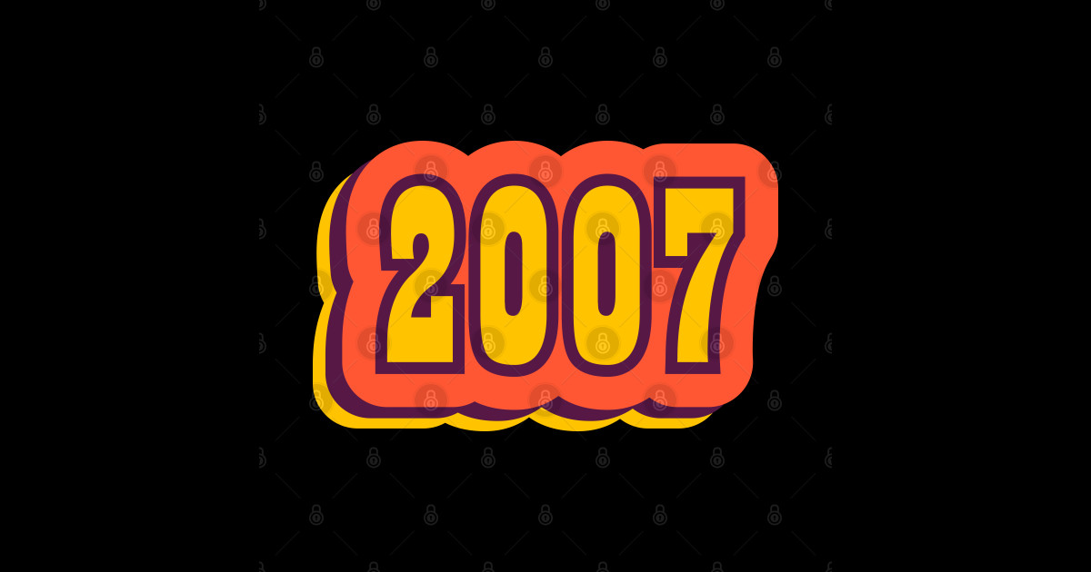 2007 Retro Typography, Vintage Birth Year Style - 2007 - Sticker ...