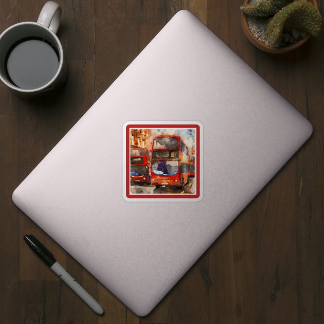 London Double Decker Bus - London England - Sticker | TeePublic