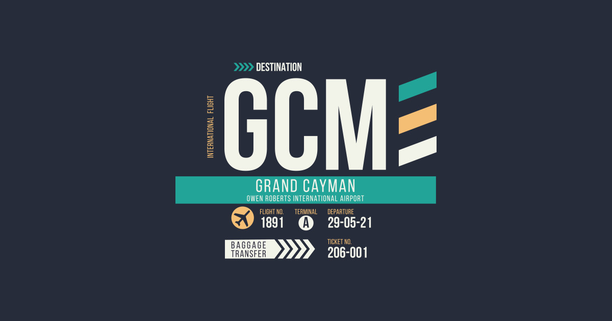 Grand Cayman (GCM) Airport Code Baggage Tag - Grand Cayman Islands - T ...