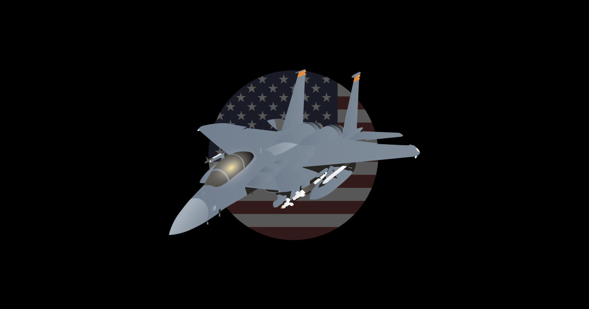 F-15 Eagle Jet Fighter with American Flag - F 15 Eagle - Posters and ...