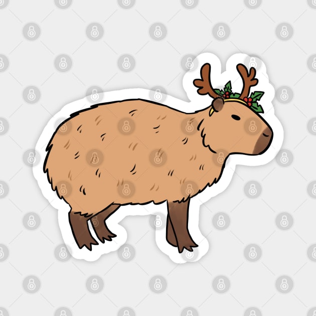 Cute christmas capybara illustration - Capybara Gift - Magnet | TeePublic