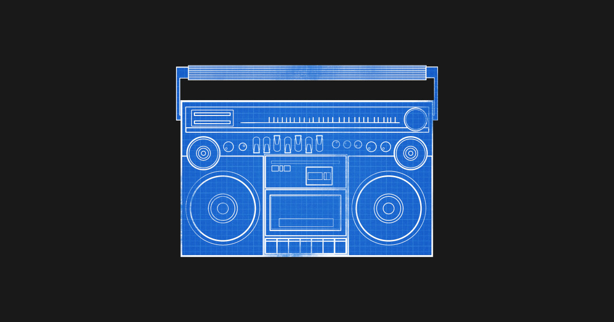 BoomBox blueprint - Music - T-Shirt | TeePublic