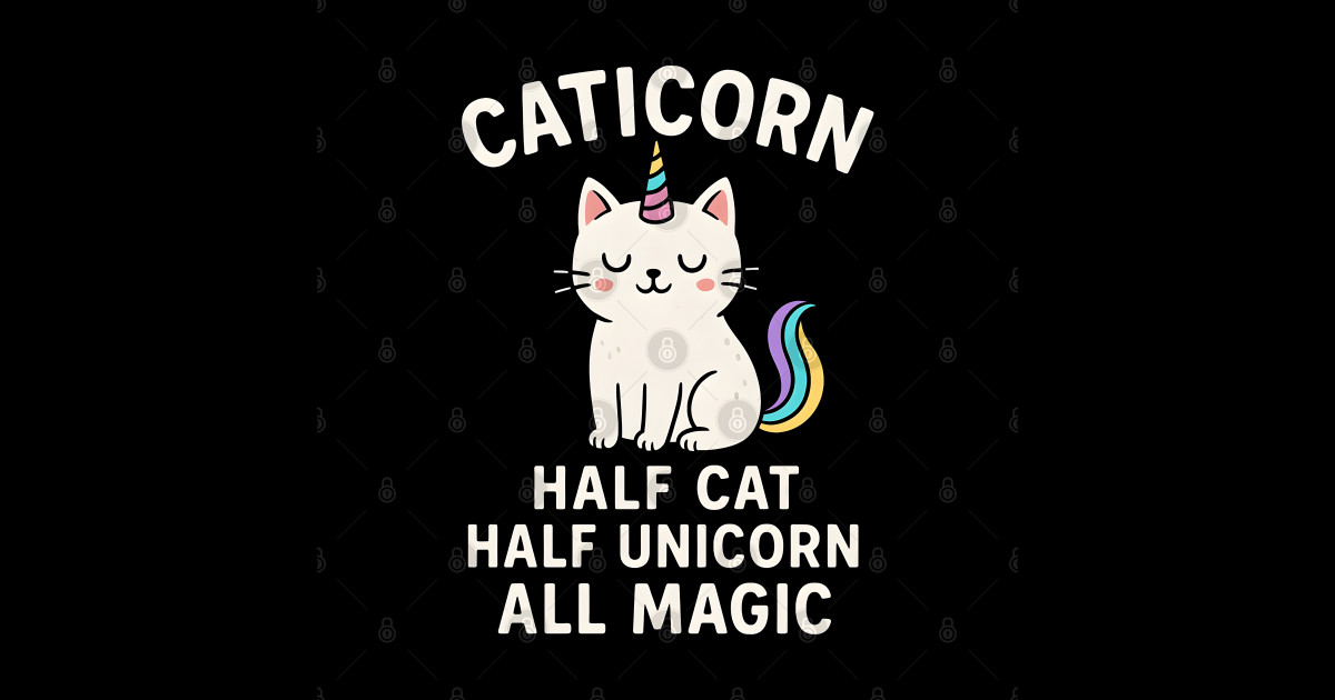 Cute Caticorn Cat Unicorn Magical Creature - Caticorn - Sticker | TeePublic
