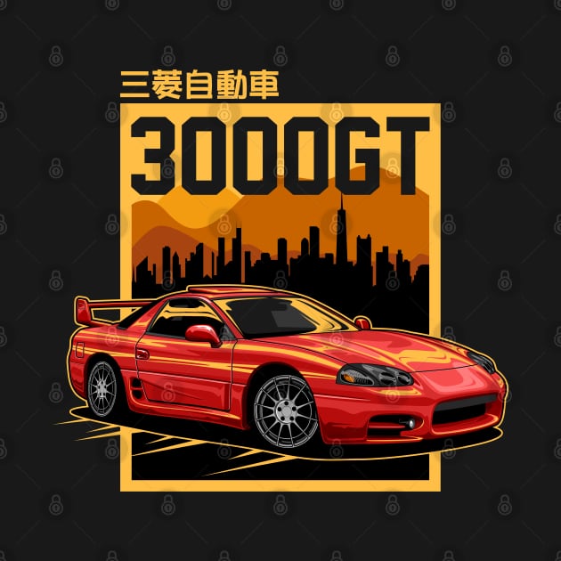 Red 3000GT VR4 - Mitsubishi 3000gt - T-Shirt | TeePublic