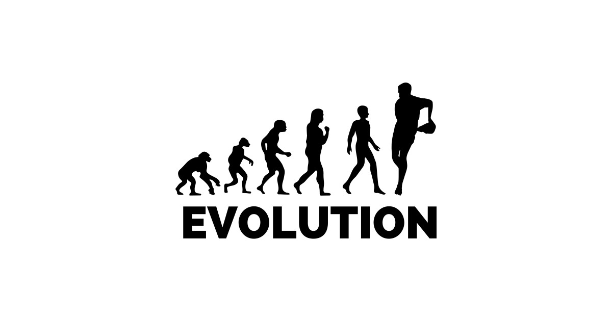 Evolution of rugby - Evolution Of Man - T-Shirt | TeePublic