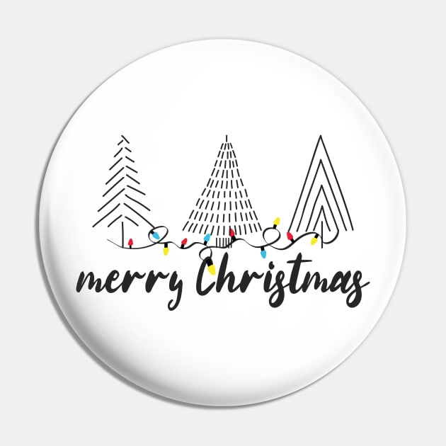 merry christmas Tree light - Merry Christmas Trees - Pin | TeePublic