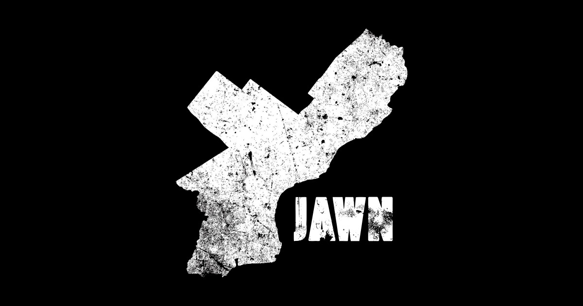 Philly Jawn Philadelphia Map Distressed Gritty Retro Style ...