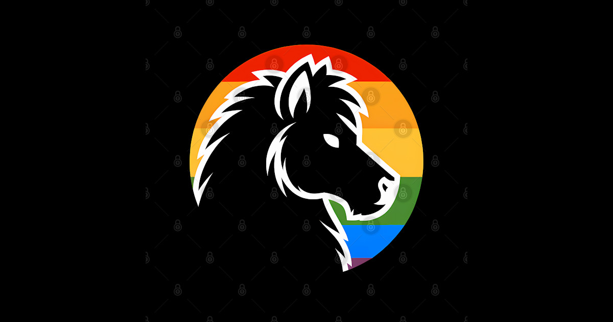 LGBTQ Pride Horse Anthro Furry Rainbow Logo - Furry - Sticker | TeePublic