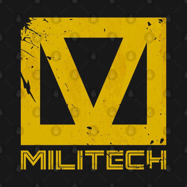 Cyberpunk Militech Logo - Worn - Cyberpunk - T-Shirt | TeePublic
