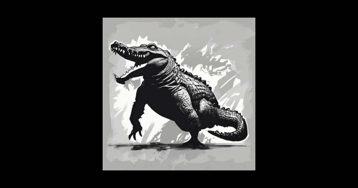 Alligator Shadow Silhouette Anime Style Collection No. 103 - Digital ...