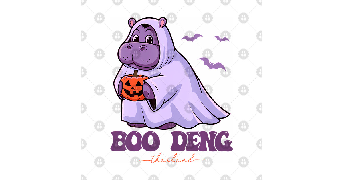Moo Deng Cute Baby Pygmy Hippo Bouncy Pig In Thai Halloween - Halloween ...