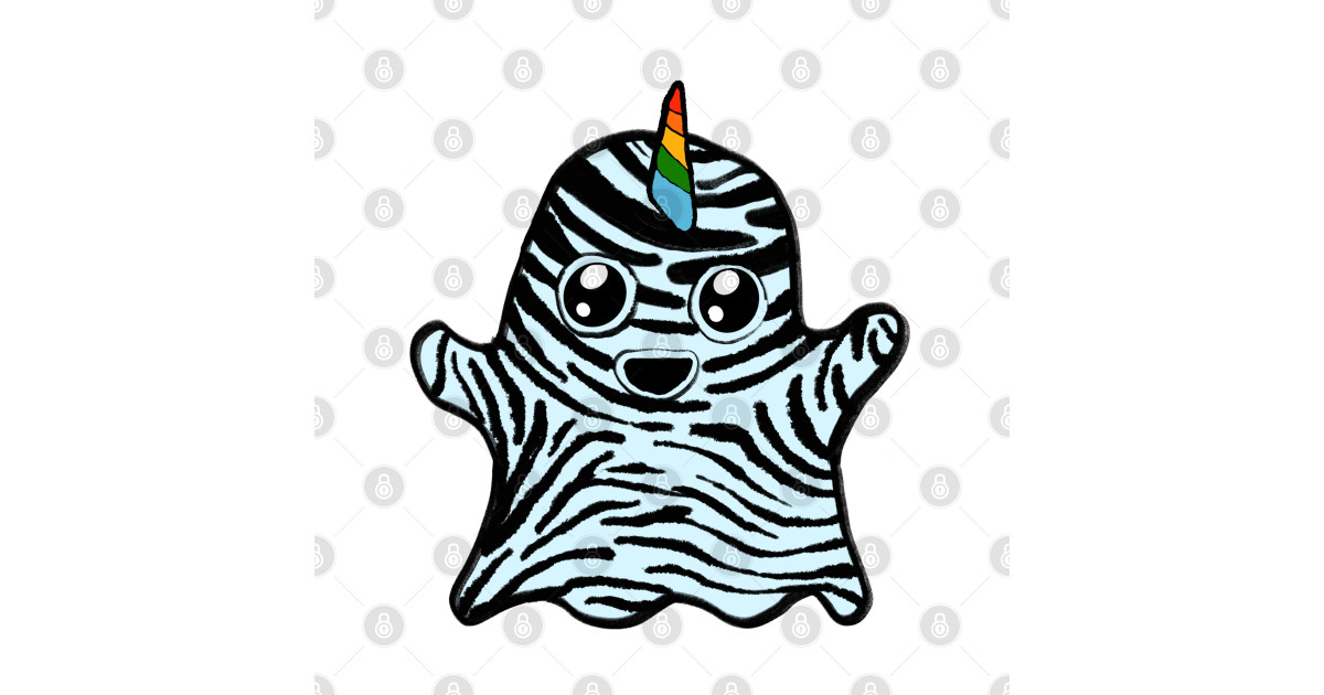 Cute unicorn zebra ghost - Unicorn Lover Gift - T-Shirt | TeePublic