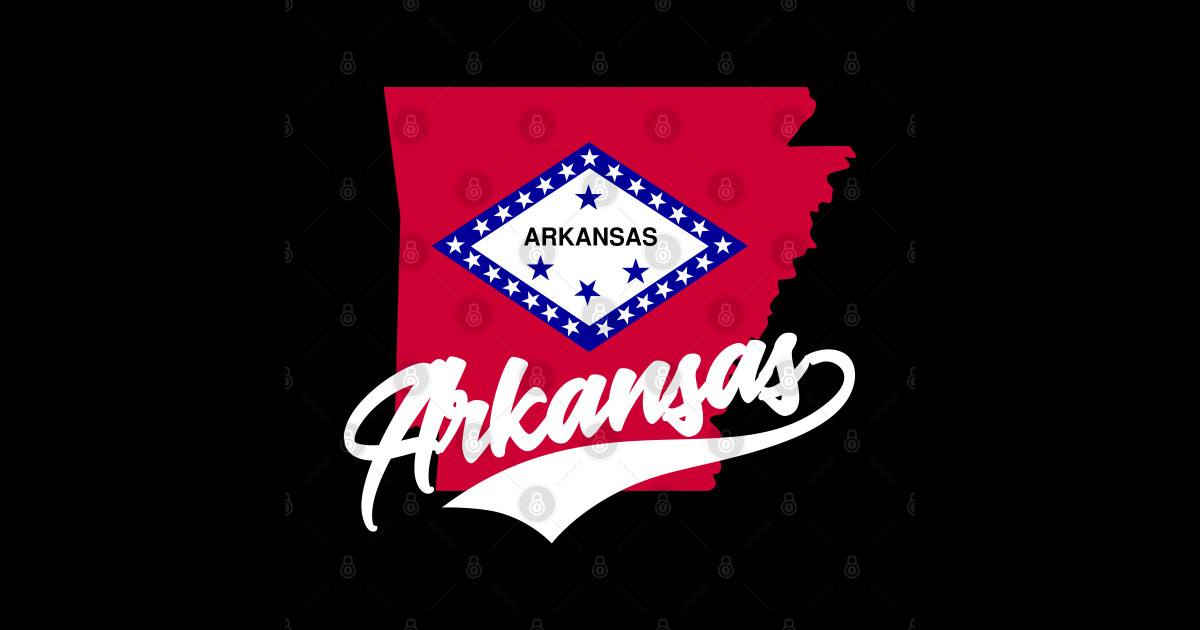 Arkansas State Map - Arkansas State - Sticker | TeePublic