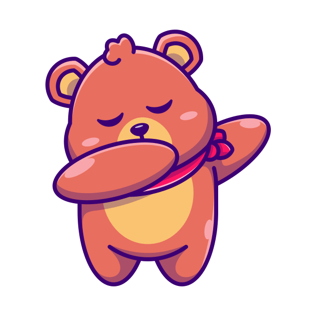 Cute baby bear dabbing cartoon - Bear - T-Shirt | TeePublic