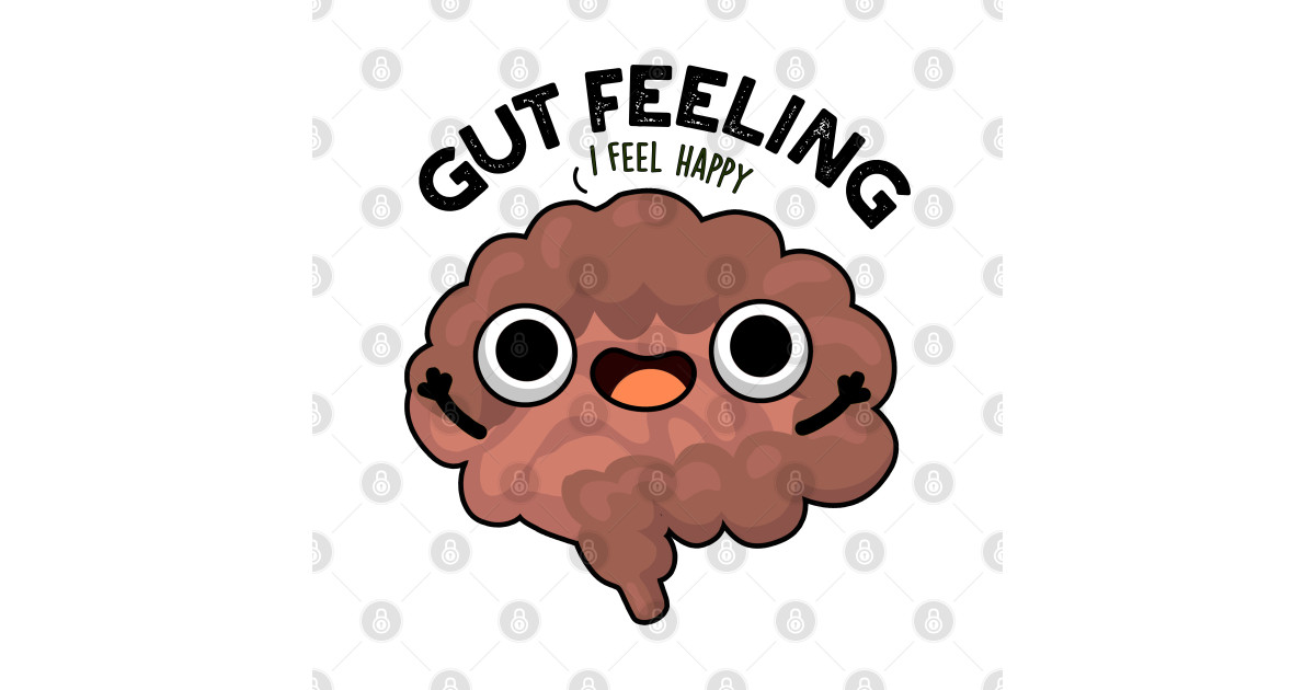 Gut Feeling Cute Anatomy Intestine Pun - Body Parts Pun - T-Shirt ...