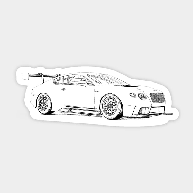 Continental GT Wireframe - Car - Sticker | TeePublic