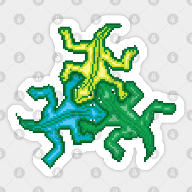 Pixel Art Escher Inspired Lizard Tessellation - Escher Art - Sticker ...