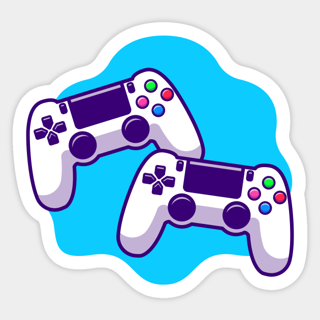 Game Controller Cartoon - Game Controller Cartoon - Sticker | TeePublic