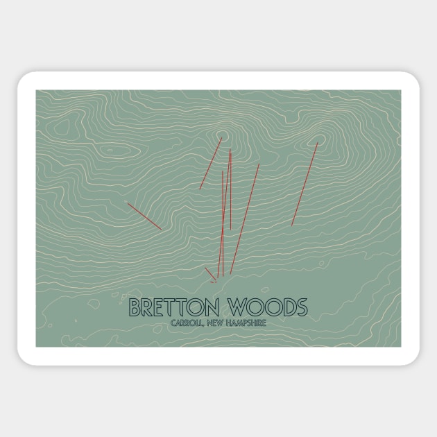 Bretton Woods Contour Topography Map - Ski - Sticker | TeePublic