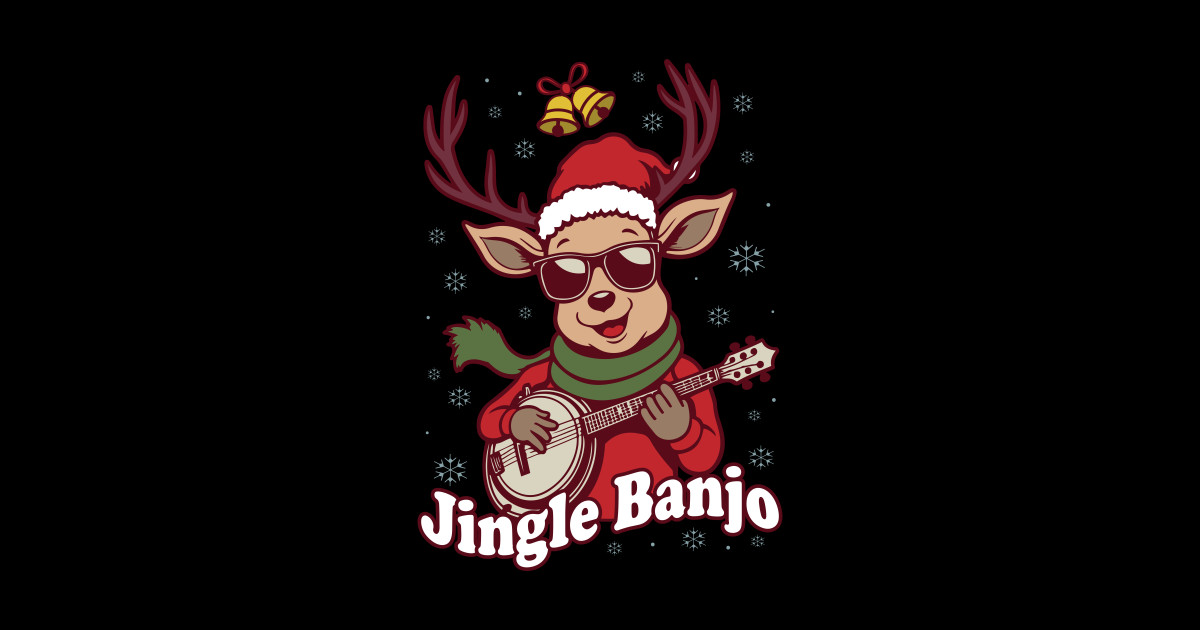 Christmas reindeer playing banjo - jingle banjo - Christmas Banjo ...