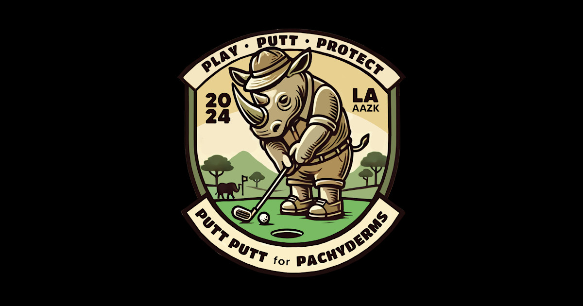 Putt Putt for Pachyderms - Rhino - Sticker | TeePublic