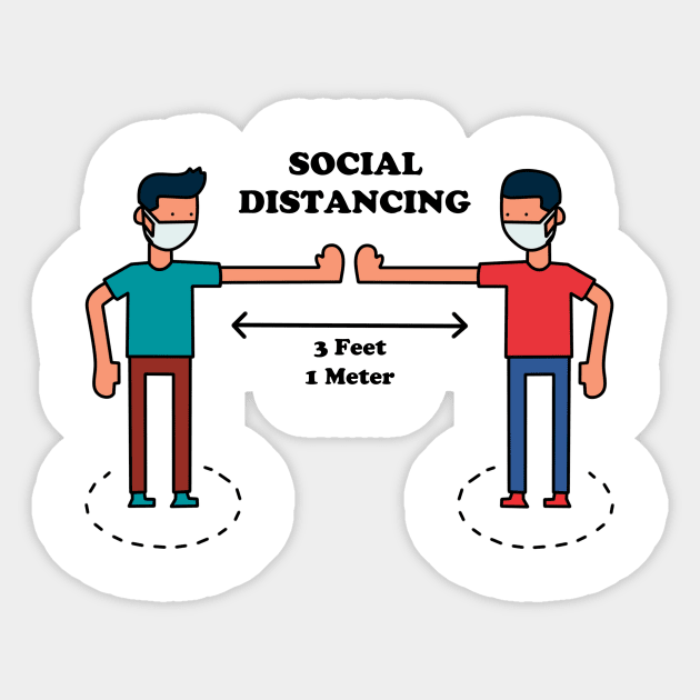 Social Distance Please - Coronavirus - Sticker | TeePublic