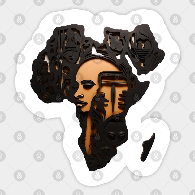Africa Map Art - Africa - Sticker | TeePublic
