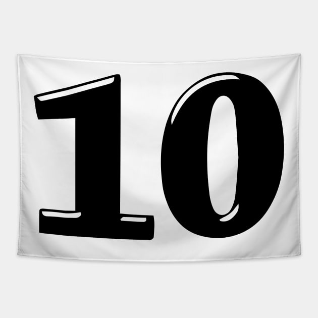 Number 10 in 3d font text style - Number 10 - Tapestry | TeePublic