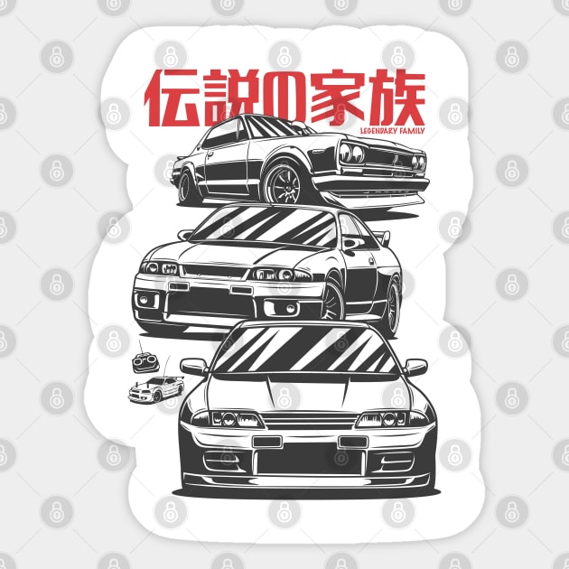 Legendary family - Skyline GTR - Nissan Gtr - Sticker | TeePublic