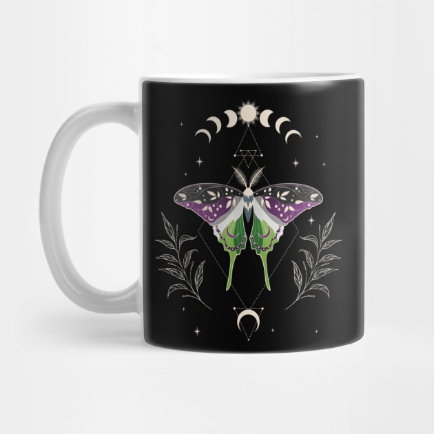 Aroace Luna Moth LGBT Asexual Aromantic Pride Flag - Aroace - Mug ...