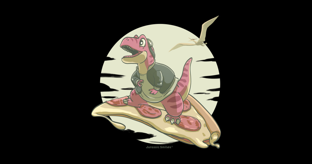 Pizza T Rex | Jurassic Smiles - Dinosaurs - Sticker | TeePublic