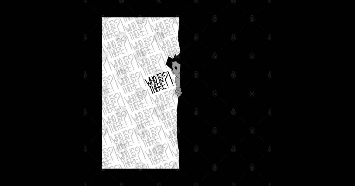 Scared behind curtain in grey - Scared Boy - Sticker | TeePublic