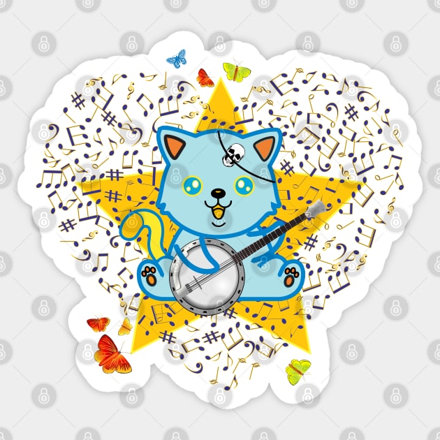 Guitar Cute - Guitar - Sticker | TeePublic