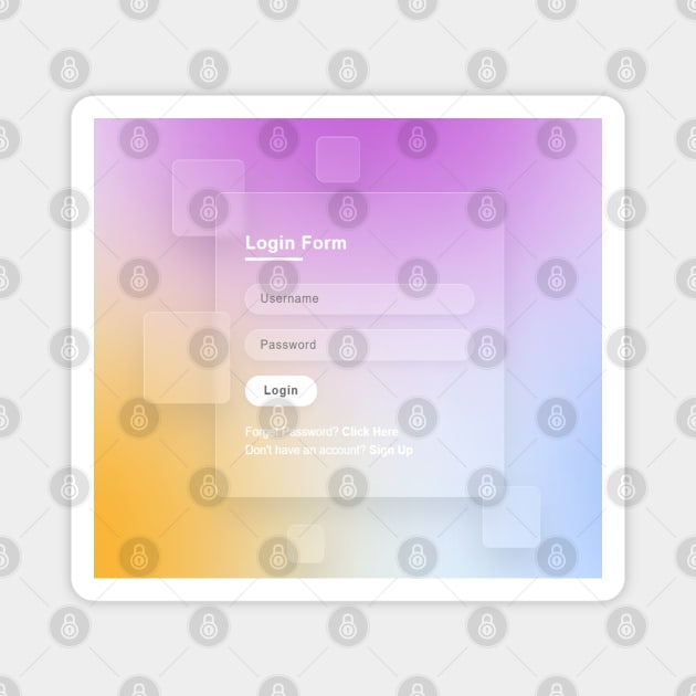 HTML CSS Colorful Login Screen - Html5 - Magnet | TeePublic