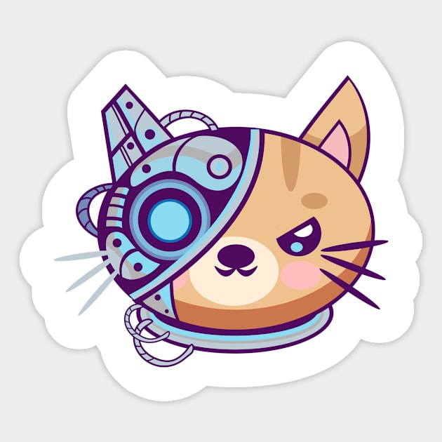 Robo Cat Kawaii - Robo Cat Kawaii - Sticker | TeePublic