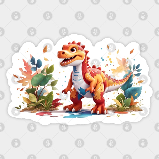 Cute Jurassic T-Rex Tyrannosaurus Rex - Dinosaur Gift - Sticker | TeePublic