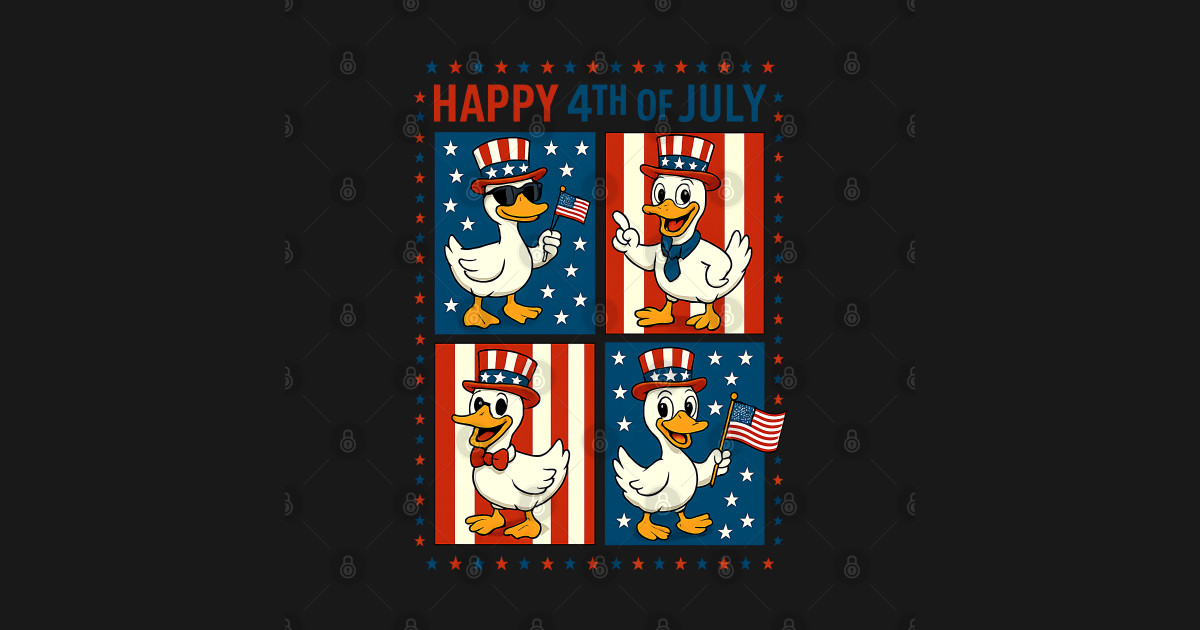 Happy 4th Of July Goose Funny Animal Independence Day - Goose Fireworks ...