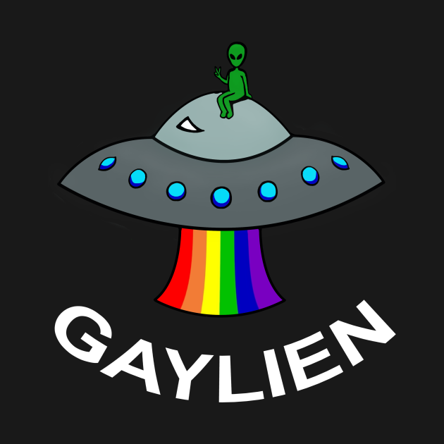 Rainbow Gaylien Pride Alien - Gay - T-Shirt | TeePublic