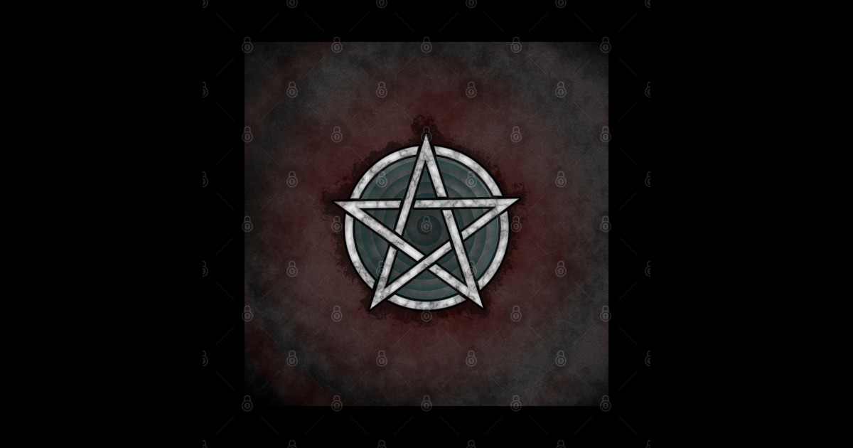 Marble Pentagrams for Protection - Red Background - Pentagram - Sticker ...