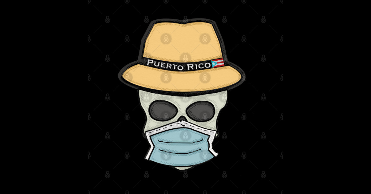 Puerto Rico Boricua Masked Skull Fedora Hat - Puerto Rico - Tank Top ...