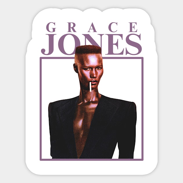 Grace Jones // 80s Faded Style Aesthetic Design - Grace Jones - Sticker ...