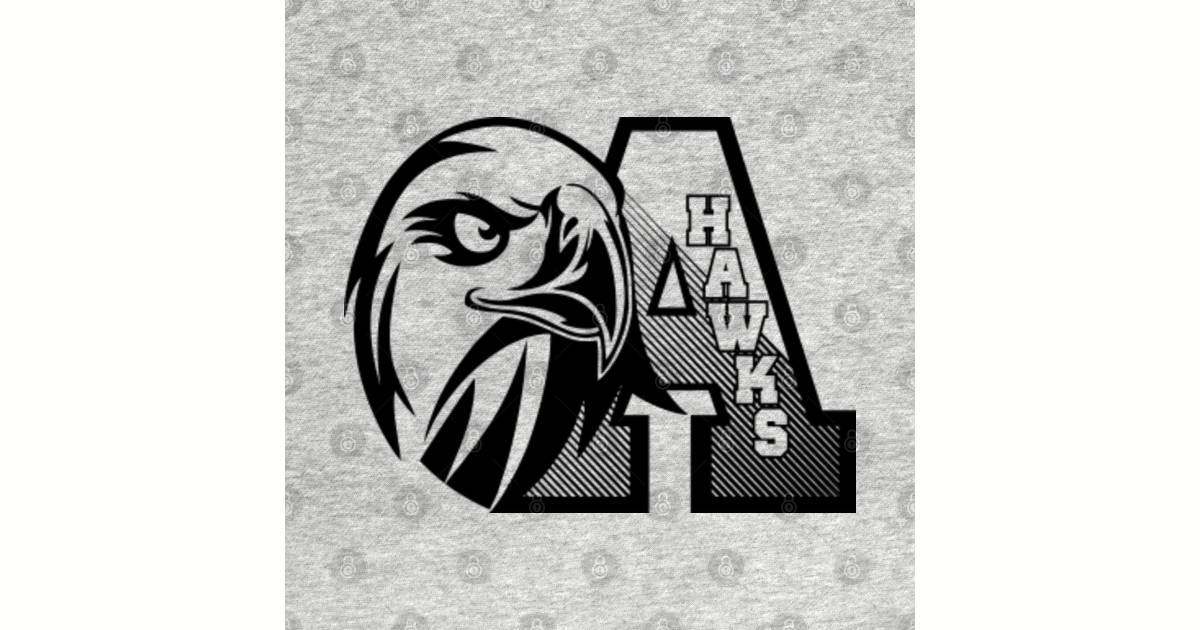 Hawks With A Letter Mascot with letter - Hawks With A Letter - T-Shirt ...