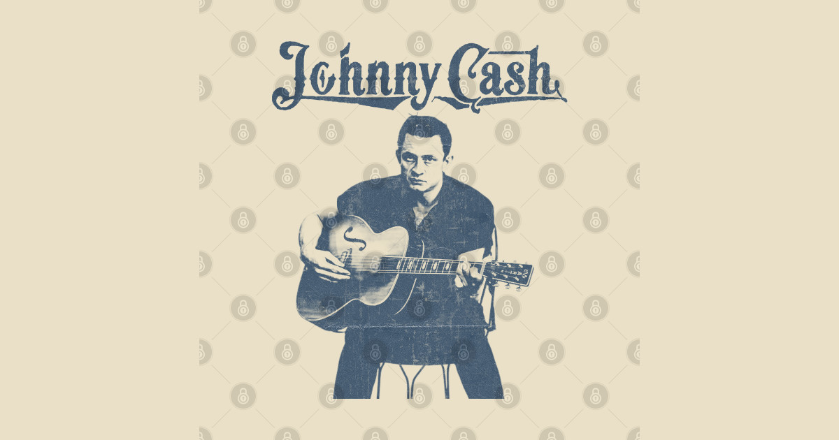 Johnny Cash - Blue Vintage Color - Johnny Cash - T-Shirt | TeePublic