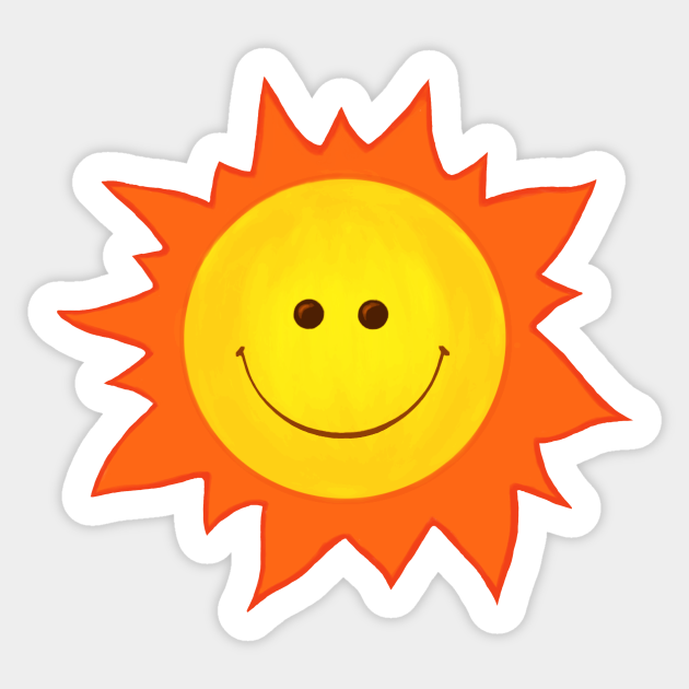 Cute Happy Smiling Sun - Happy Sun - Sticker | TeePublic