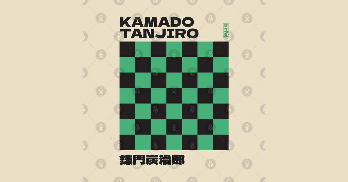 Demon Slayer Tanjiro Kamado Checkered Pattern - Demon Slayer Tanjiro ...